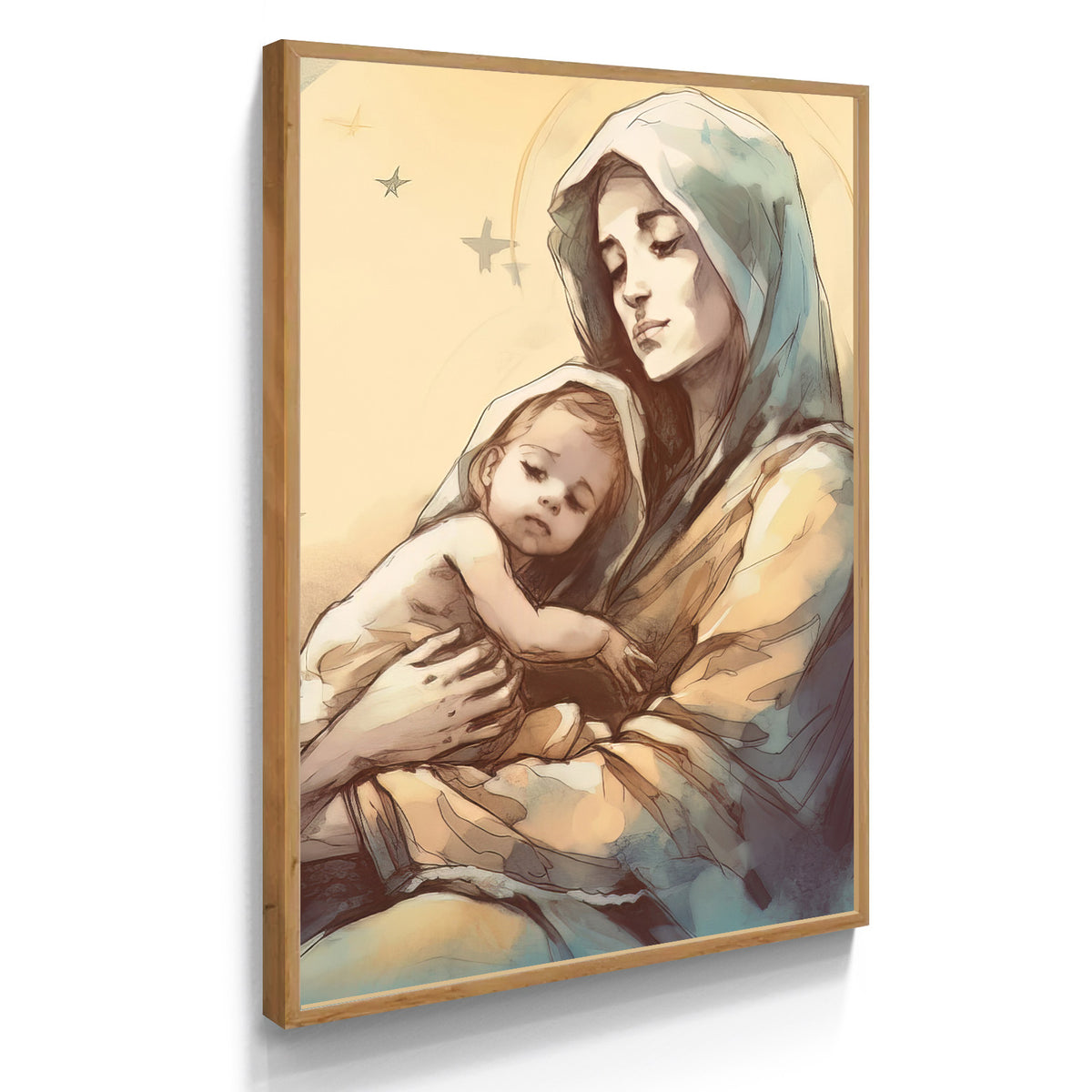 Quadro Individual Relioso O Colo De Santa Maria – TOQUE POP 🖤